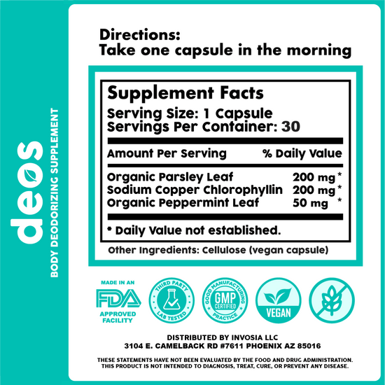Internal Body Deodorizing Supplement | DEOS Full Body Natural Deodorant ...